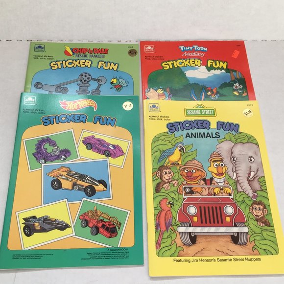 golden | Office | Golden Sticker Fun Book Lot Hot Wheels Chip N Dale ...